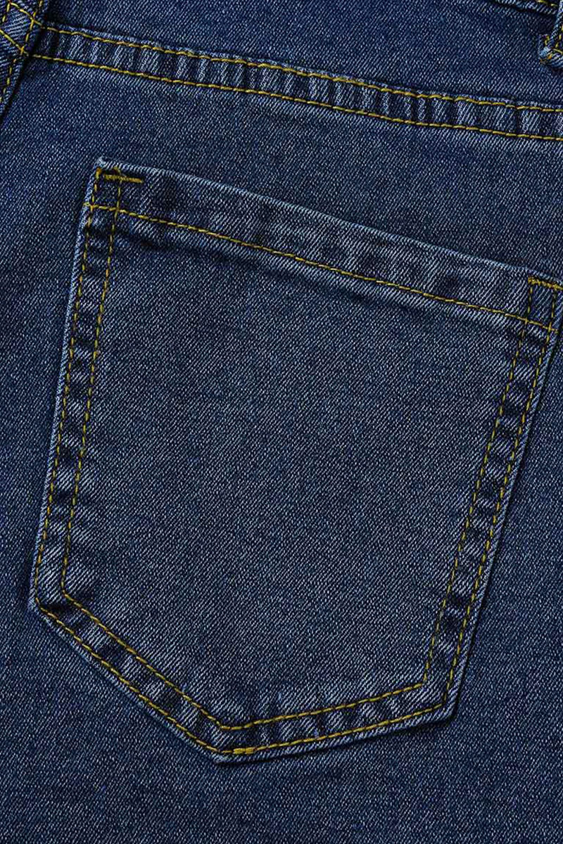 Wholesale Light Blue Street Plaid Print Patchwork High Waist Flare Leg ...