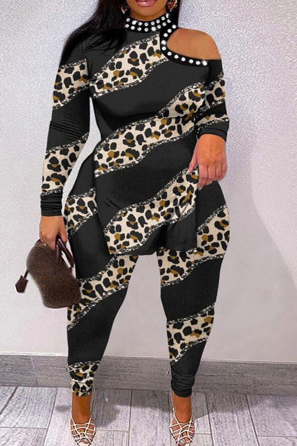 Wholesale Black White Casual Print Hollowed Out Patchwork Half A