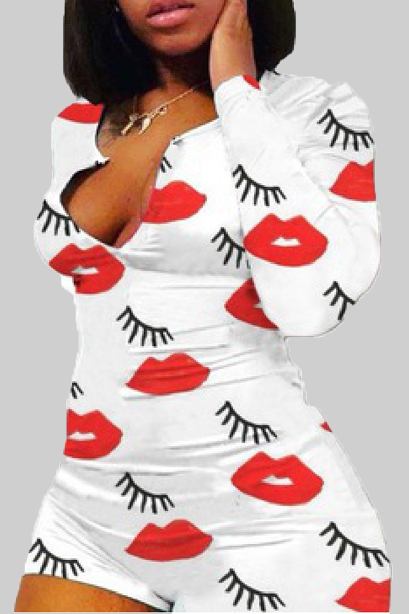 Wholesale Red White Living Letter Patchwork Rompers WS106202-11