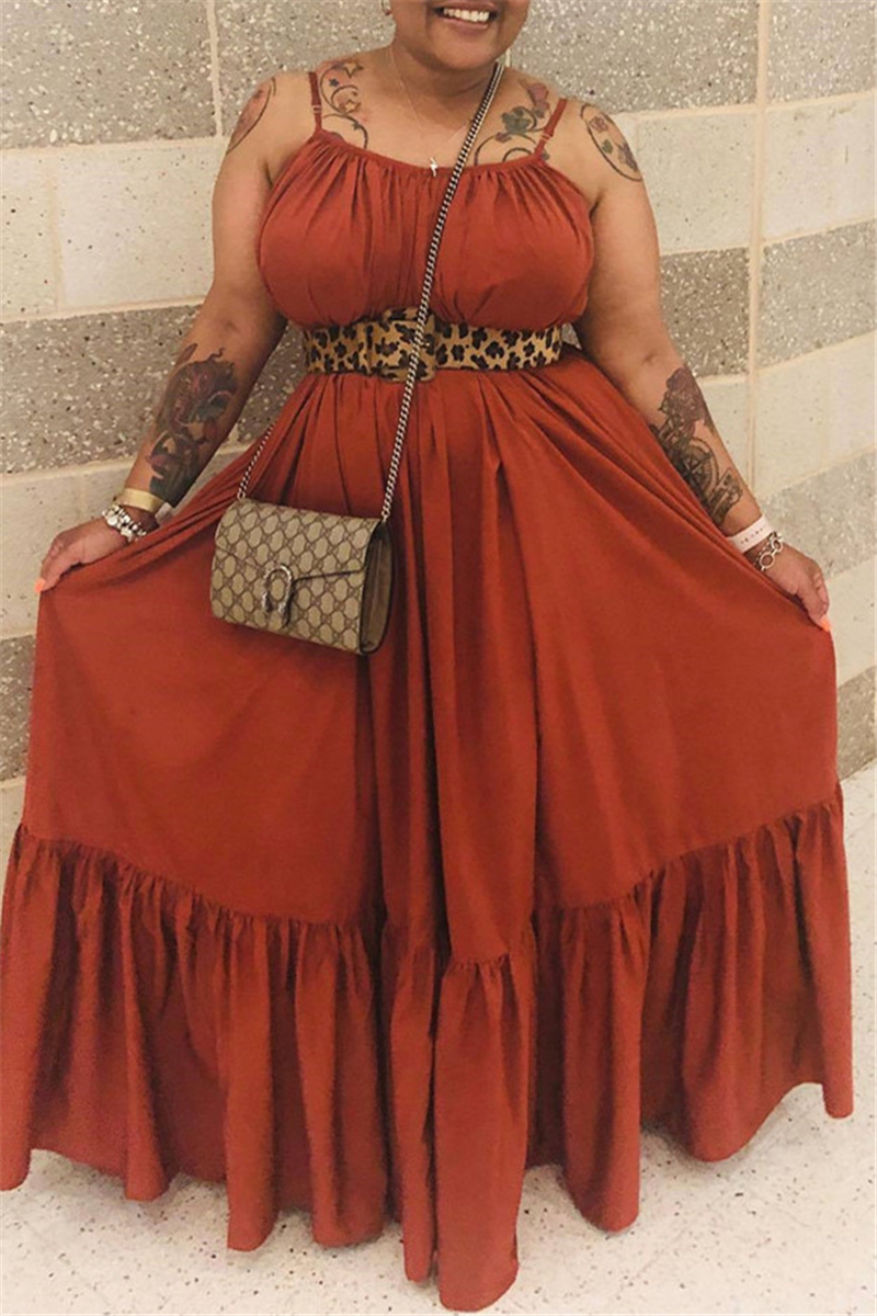 Wholesale Red Sexy Casual Solid Backless Spaghetti Strap Loose Sling ...