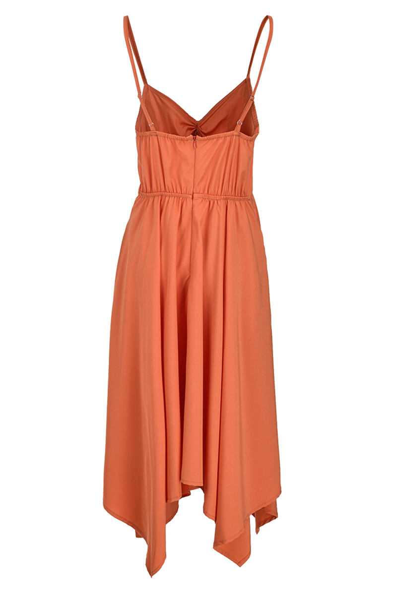 Black Sexy Solid Bandage Spaghetti Strap Irregular Dress Dresses
