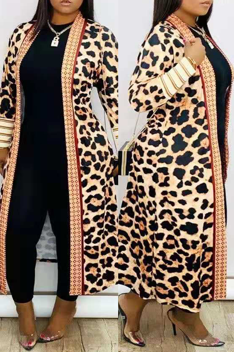 Wholesale Camouflage Fashion Casual Print Leopard Cardigan Plus Size ...