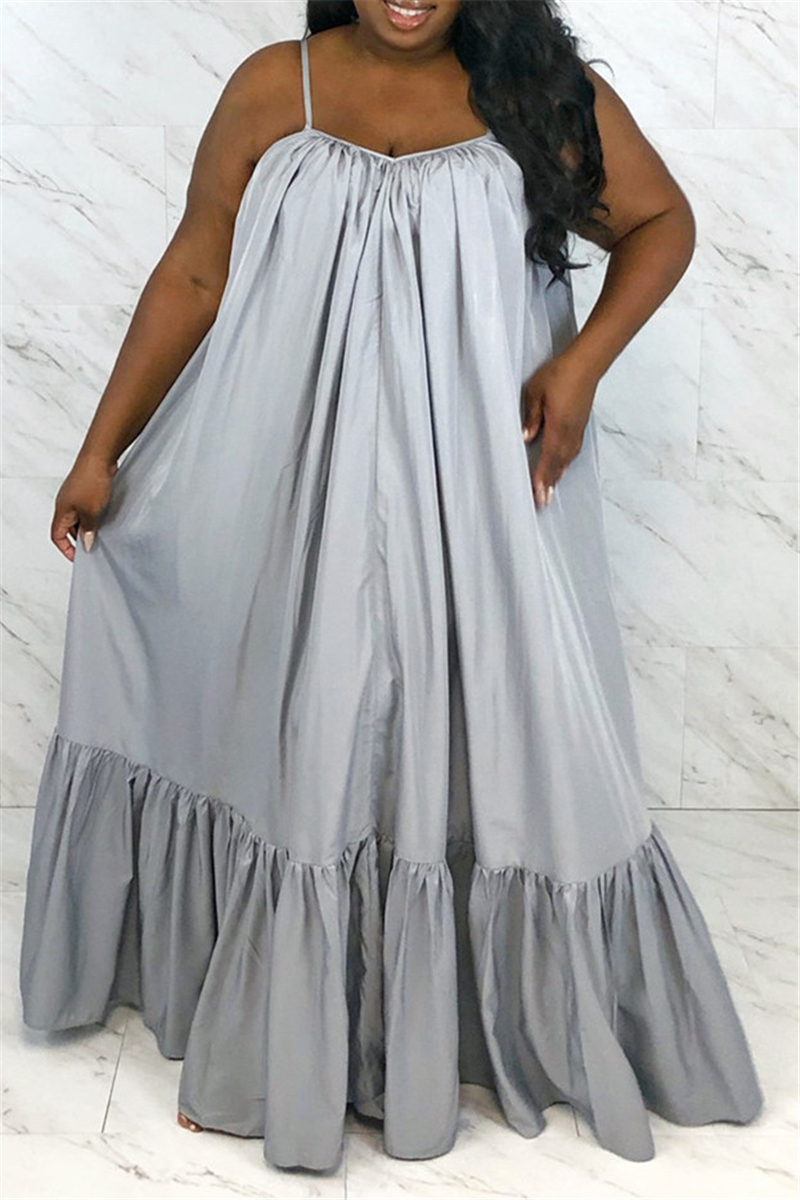 Wholesale Light Purple Sexy Casual Solid Backless Spaghetti Strap Loose