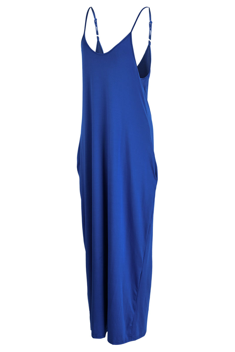 Wholesale Blue Sweet Slip Solid Plus Size K0829-B Online
