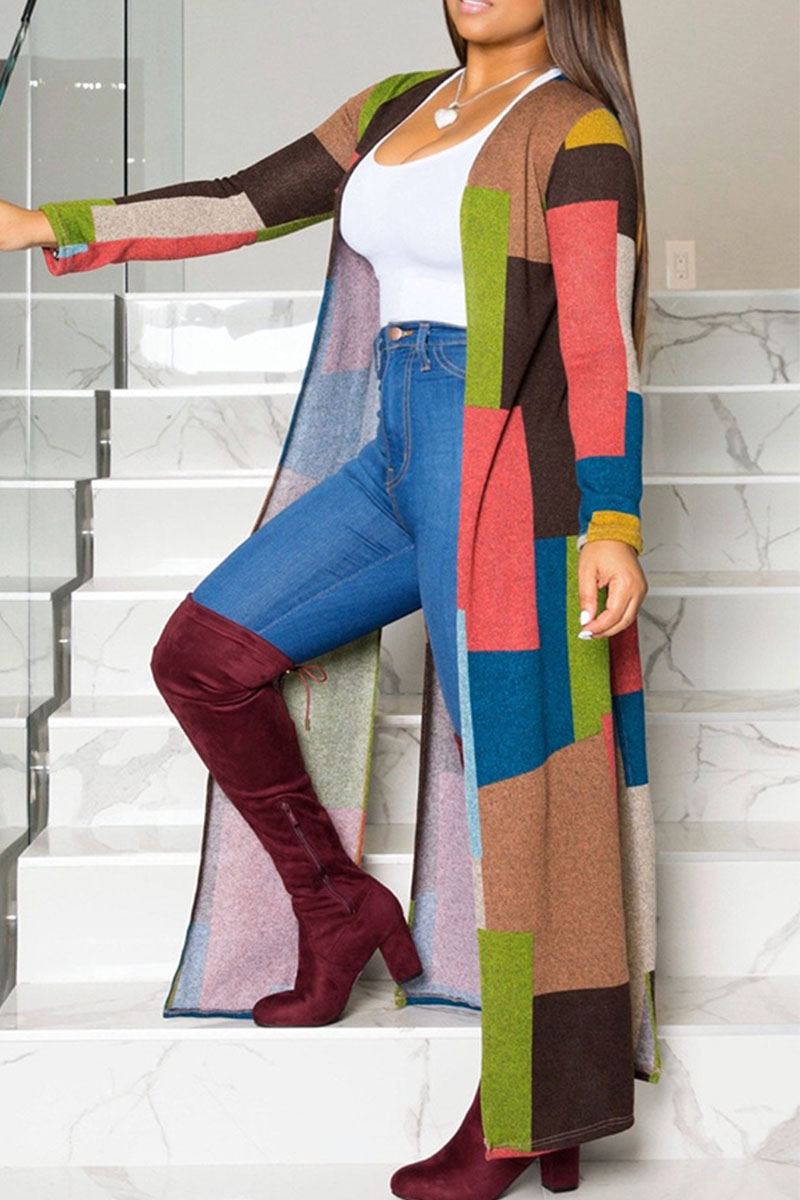 Wholesale Multi-color Casual Geometric Print Patchwork Plus Size ...