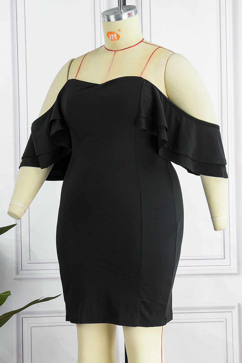 Wholesale Red Sexy Plus Size Solid Backless Off the Shoulder Short ...