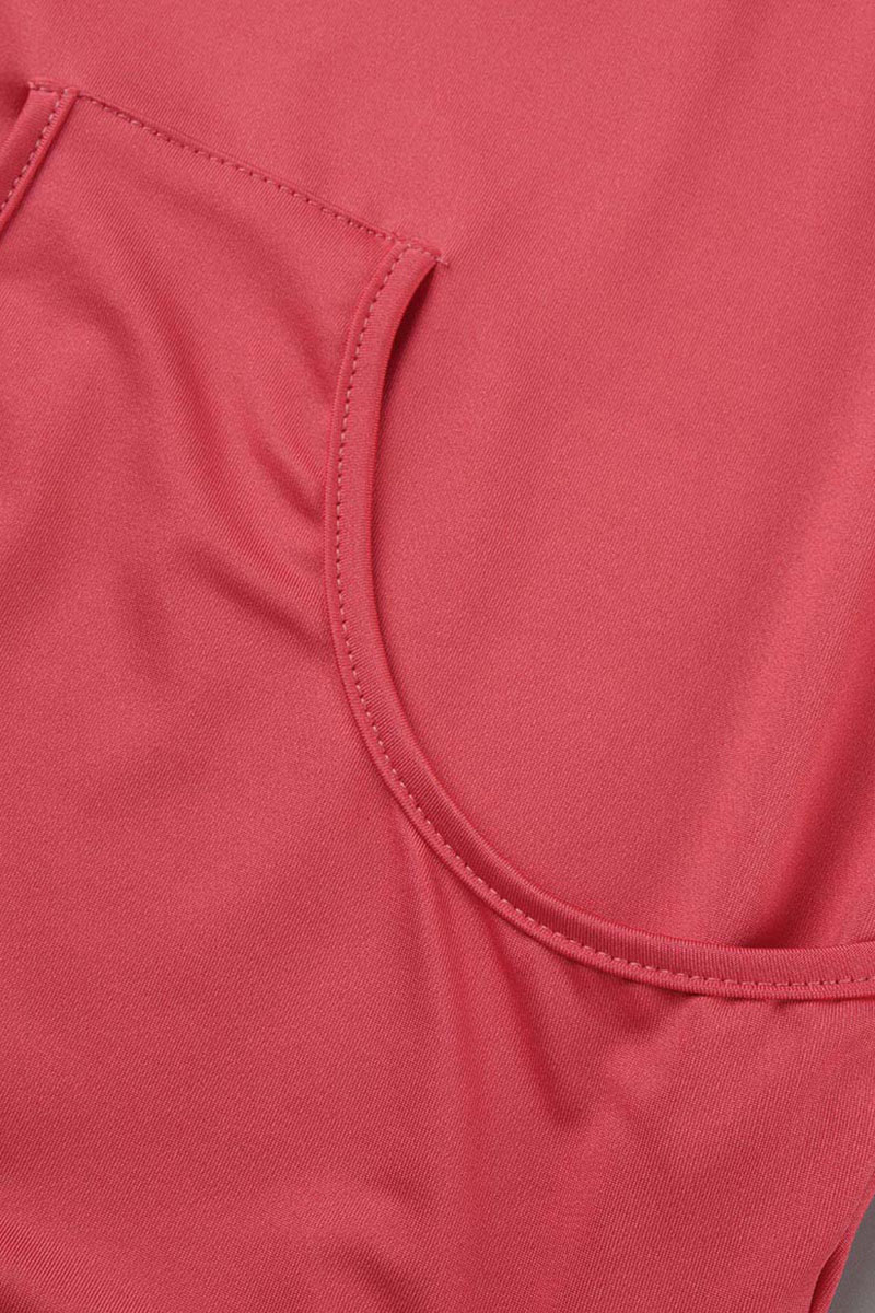 Wholesale Rose Red Casual Solid Bandage Patchwork O Neck Long Sleeve ...