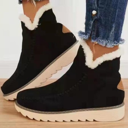 Cream White Casual Patchwork Solid Color Keep Warm Comfortable Shoes ...