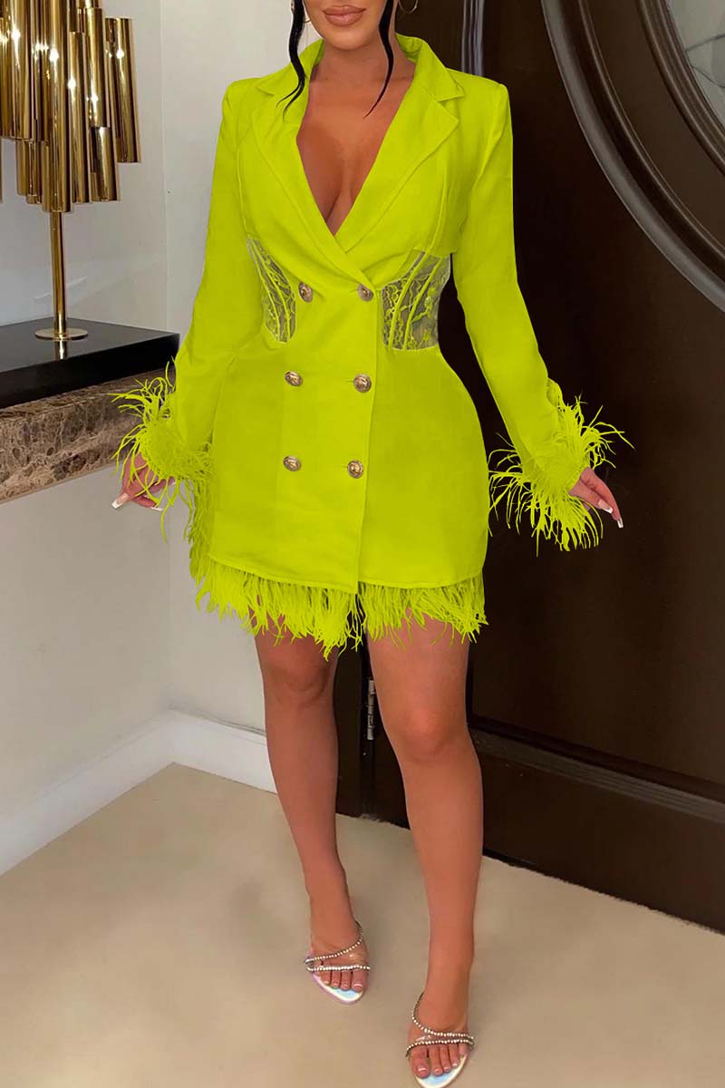 Wholesale Fluorescent Color Casual Solid Patchwork Turn-back Collar ...