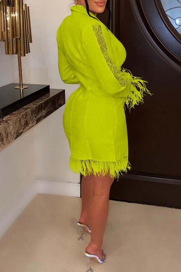 Wholesale Fluorescent Color Casual Solid Patchwork Turn-back Collar ...
