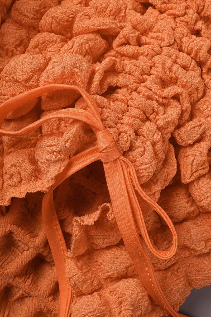 Wholesale Orange Casual Solid Draw String Frenulum Half A Turtleneck ...