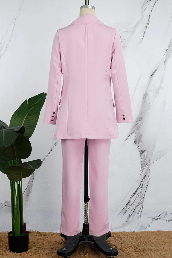 Wholesale Green Casual Solid Cardigan Pants Turn Back Collar Long