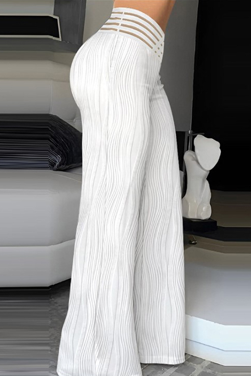 Wholesale White Casual Solid Patchwork Regular High Waist Conventional ...