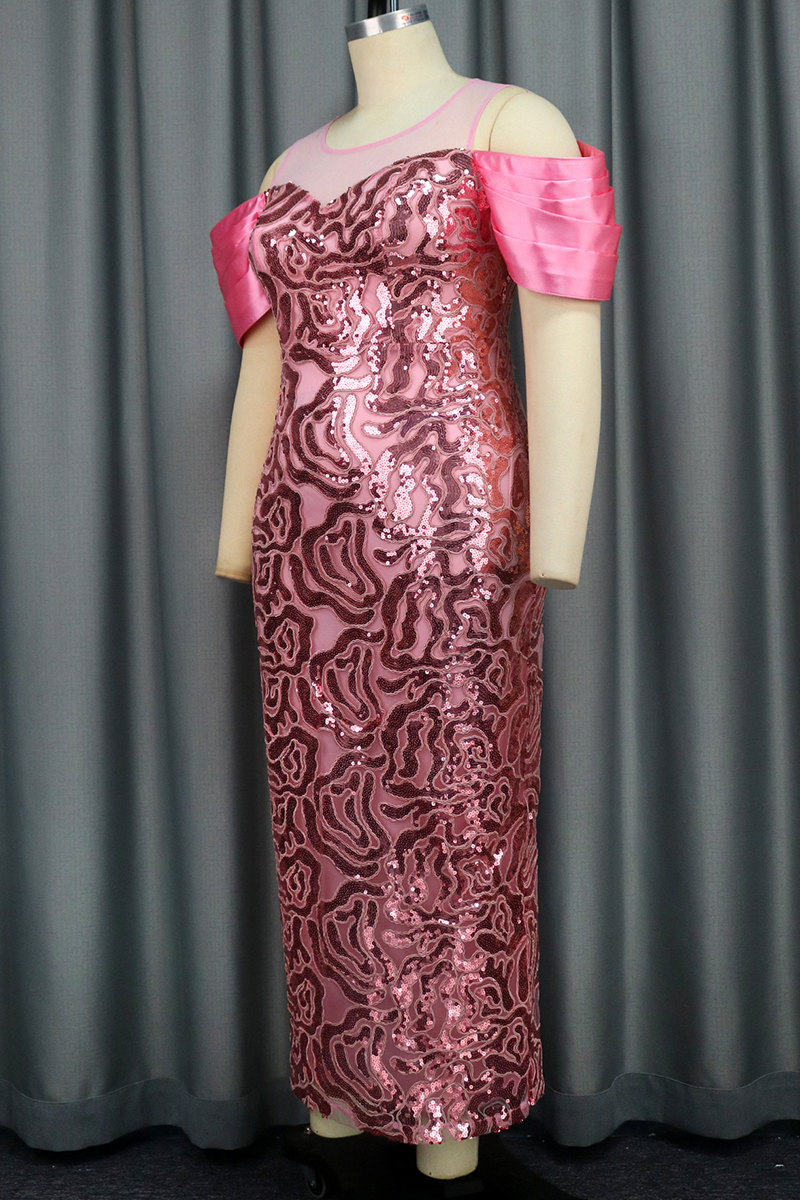 Wholesale Sexy Formal Patchwork Sequins O Neck One Step Skirt Dresses ...