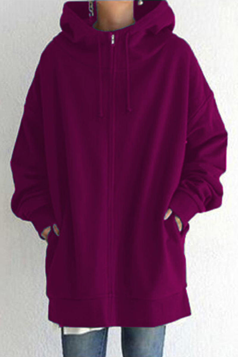 Wholesale Casual Solid Basic Hooded Collar Outerwear K90853 Online