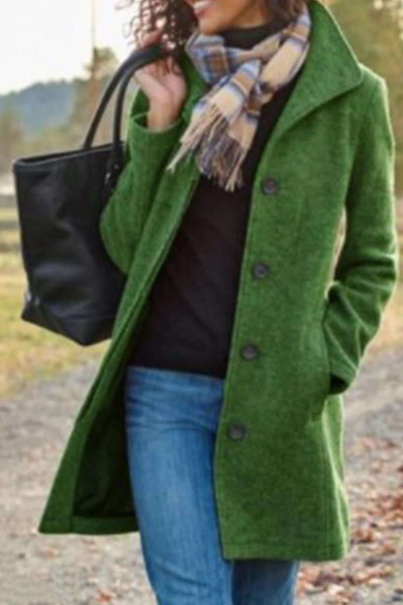 Wholesale Casual Solid Patchwork Turn-back Collar Outerwear K93173 Online