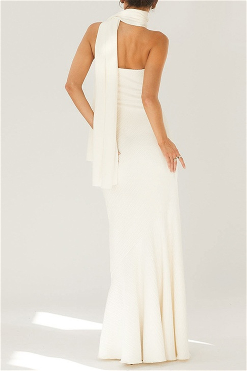 Wholesale Sexy Casual Solid Backless Strapless Long Dress Dresses ...