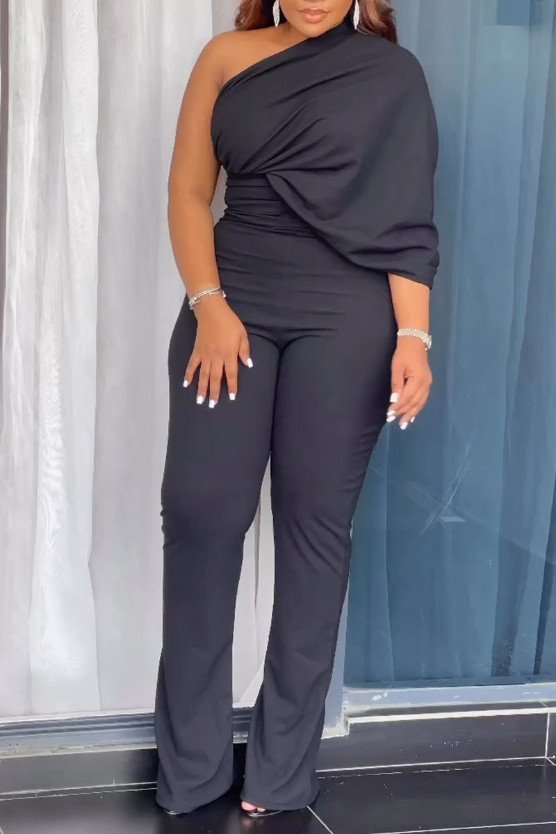 Wholesale Casual One Shoulder Three Quarter Sleeve Straight Leg ...