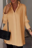 Wholesale Casual Trundown Collar Long Sleeves Side Split Vacation ...