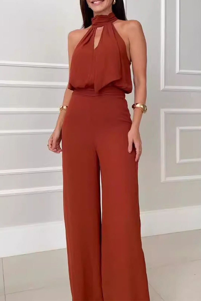 Wholesale Formal Sleeveless Cut Out Halter Tops And Wide Leg Pants ...