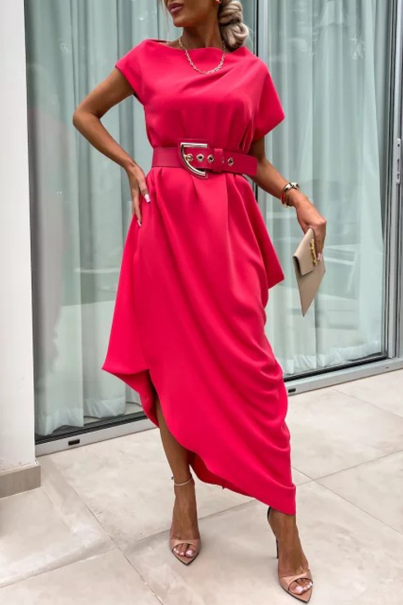 Wholesale Formal Short Sleeve Pile Heap Collar Irregular Hem One Step ...