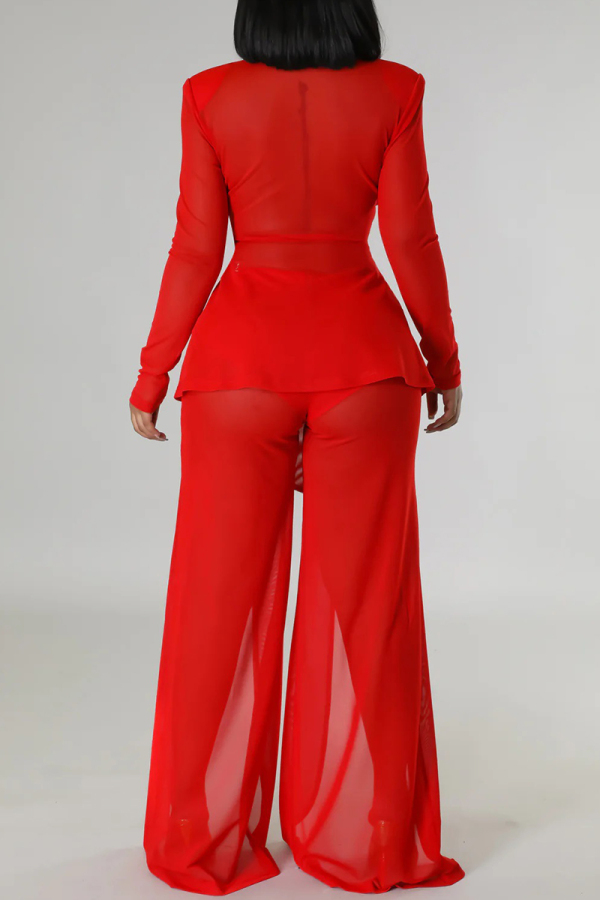 Wholesale Formal Evening Front Tie Mesh V Neck Long Sleeve Slit ...