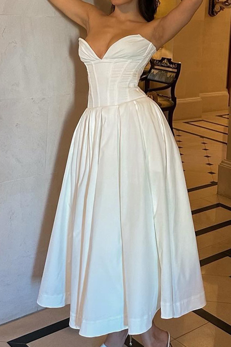 Wholesale Red Formal Evening Party Prom Backless Strapless Long Tube ...