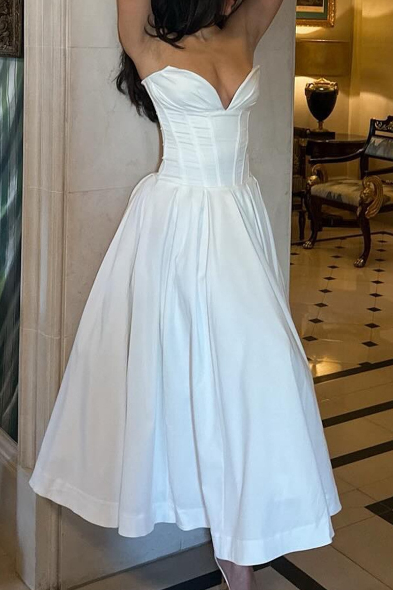Wholesale Red Formal Evening Party Prom Backless Strapless Long Tube ...