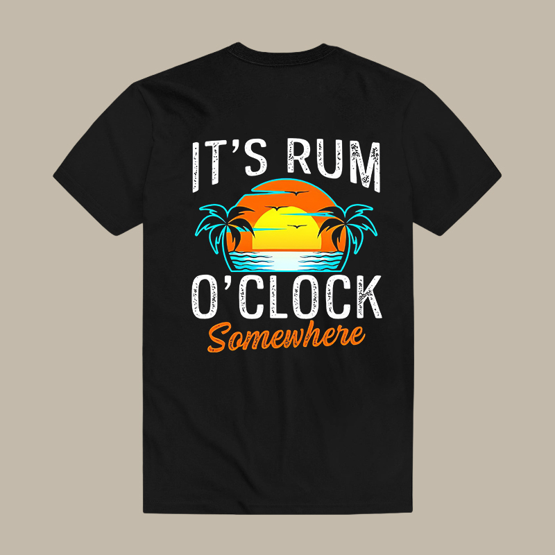 Wholesale IT'S RUM O'CLOCK SOMEWHERE PRINTED MEN'S T-SHIRT K136452 Online