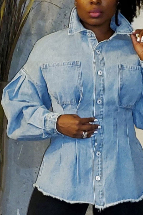 Wholesale Light Blue Buttoms Design Denim- Moonosa Fashion Clothing ...