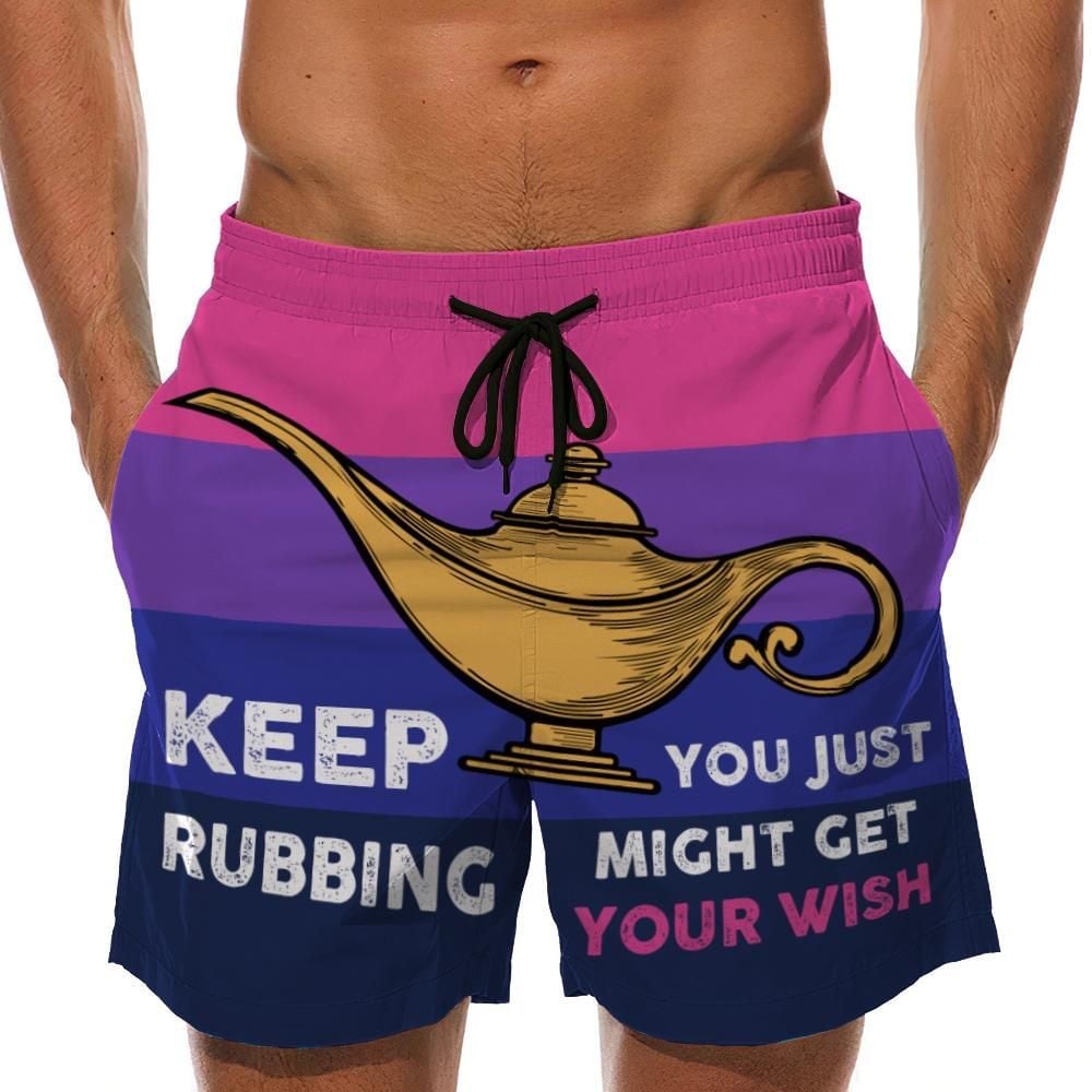 Keep Rubbing, You Just Might Get Your Wish Swim Trunks – Fun Beachwear